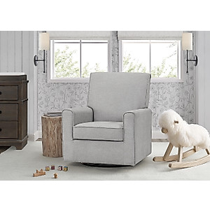 Delta Children Sophie Nursery Glider Swivel Chair with LiveSmart Performance Fabric Fabric, Nickel