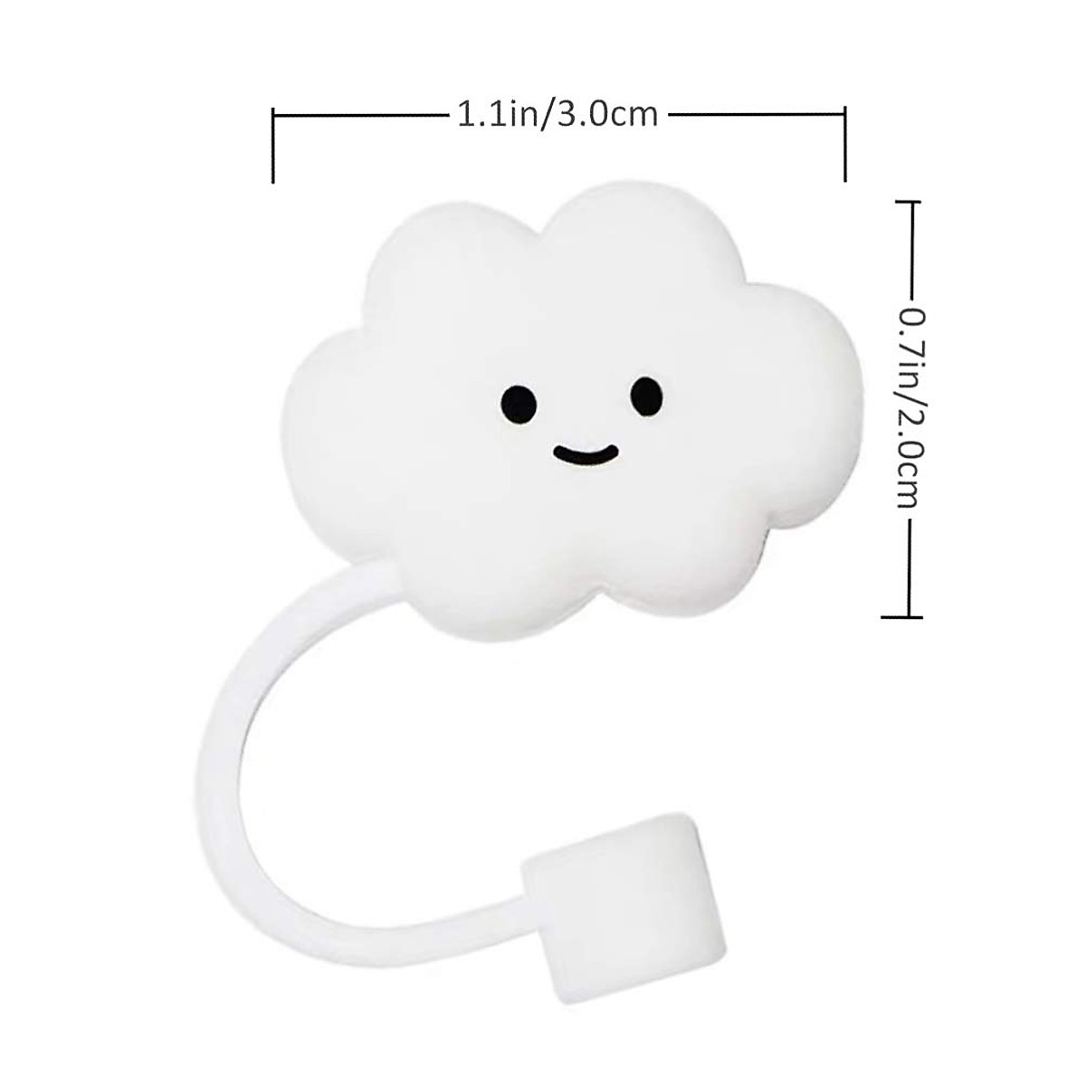 Abaodam 2Pcs Straw Tips Cover Straw Covers Cap for Reusable Straws Cloud Shape Straw Protector