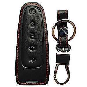 RPKEY Leather Keyless Entry Remote Control Key Fob Cover Case Protector Replacement Fit for Ford C-Max Edge Escape Expedition Explorer Flex Focus Taurus Lincoln MKS MKT MKX M3N5WY8609