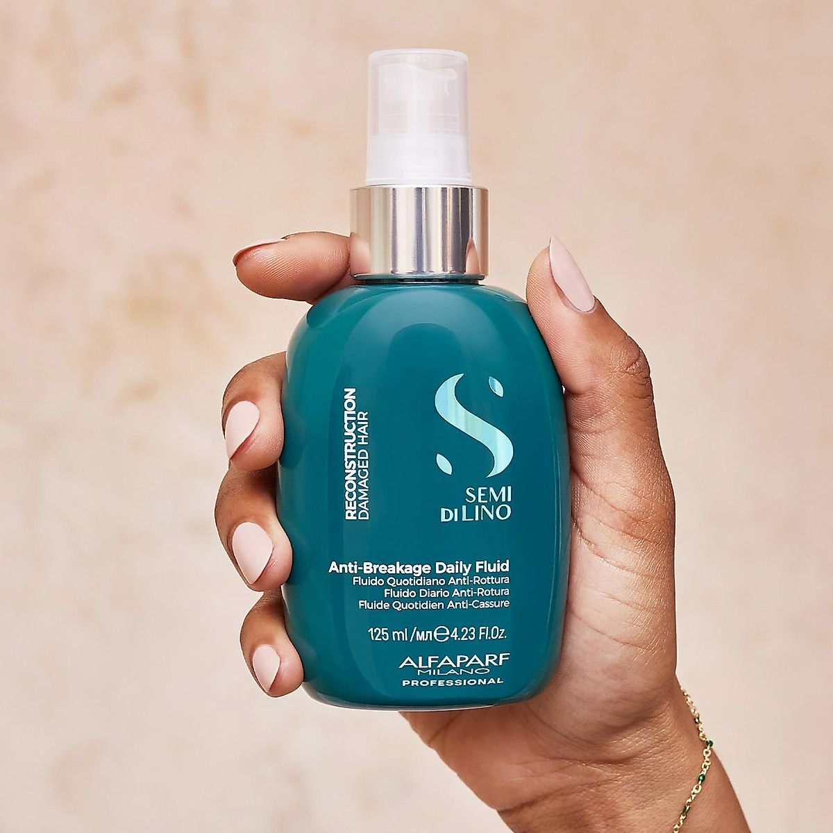 Alfaparf Milano Semi Di Lino Reconstruction Reparative Anti-Breakage Daily Fluid - Professional Salon Quality - For Damaged Hair - Repairs, Provides Shine and Volume - 4.23 Fl Oz