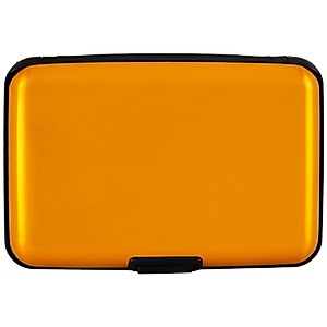 Kaabao Credit Card Holder, RFID Blocking Metal Card Wallet for Women Men Slim ID Card Holders Protector Aluminum Business Hard Case (Gold)