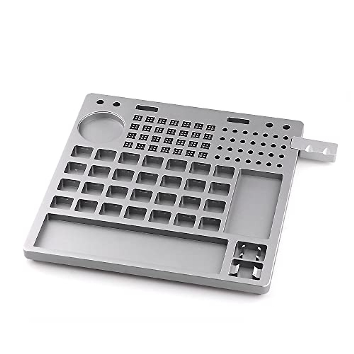 KiiBoom 28 Switches CNC Aluminum Lube Station Switch Opener for Custom Mechanical Keyboard (Grey)