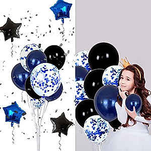 10th Birthday Decorations for Boys Girls - Navy Blue Birthday Decorations For Teenager Kids Party Supplies Including HAPPY BIRTHDAY Banner Balloons for Birthday Party Decor - 10 Years Old Birthday Party Supplies Kit