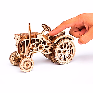 WOODEN.CITY 3D Wooden Tractor Puzzle - Model Tractor Kits Wooden 3D Puzzles for Adults - Tractor Wooden Craft Model Building Kits for Adults - 3D Wooden Model Kit for Adult to Build Tractor 164 Parts