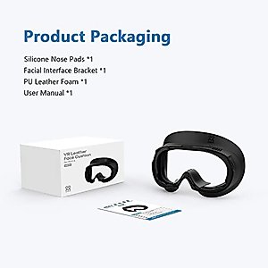 AMVR Face Cover for Pico 4/Pico 4 Ultra, Resilient Vent Leather Face Pad Replacement Soft Facial Cushion Interface Bracket Set Washable Lightproof Comfortable VR Accessories（Black, 3-in-1）