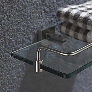 Aura Bathroom Accessories - Shelf with Railing Brushed Nickel