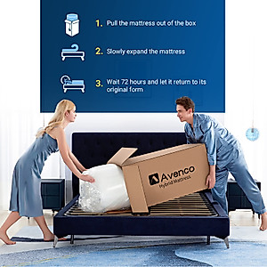 Avenco Twin Mattress, 12" Hybrid Mattress Twin with Latex Memory Foam, Motion Isolation Individually Pocket Spring Mattress, Medium Firm, Relieves Pain & Pressure Points & Cooling Twin Bed (NDSM30)