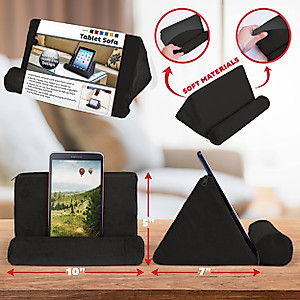 Ideas In Life iPad Pillow Holder Stand for Lap - Tablet Pillow for iPad - Universal Phone and Tablet Sofa Can Be Used on Floor, Desk, Chair, Couch - Black Color