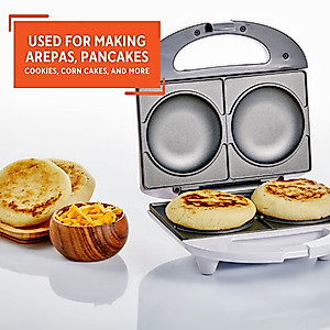 IMUSA GAU-80345 2-Slot Electric Nonstick Arepa Maker (760 W), White