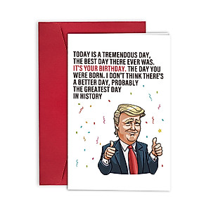 Ulbeelol Trump Birthday Card, Funny Trump Bday Card, Humorous B-day Card, Hilarious Birthday Card for Friends Cousin...