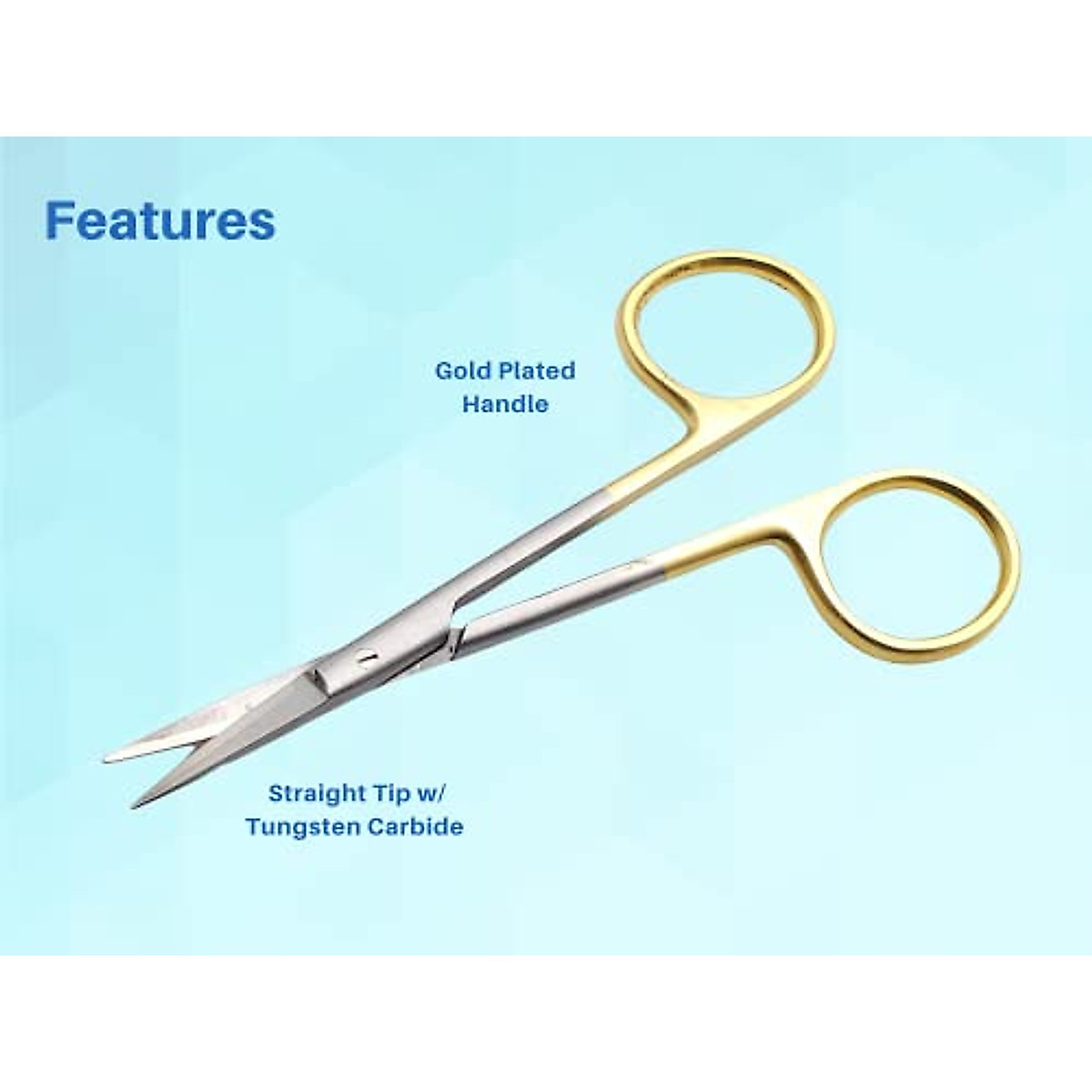 Surgical Scissors 4.5" Straight with Tungsten Carbide Inserts Embroidery Craft