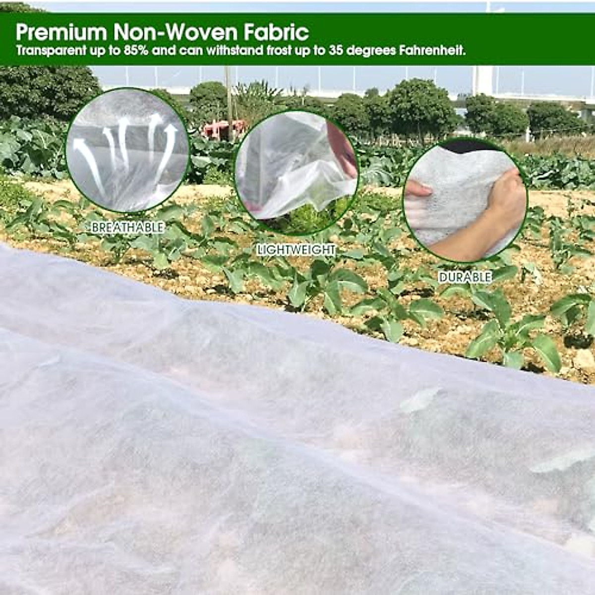 TOCCYARD Plant Covers Freeze Protection, 10 x 30Ft Frost Cloth Plant Freeze Protection, Thick Frost Blankets for Outdoor Plant Vegetables, Fabric Blankets Floating Row Cover for Winter Garden