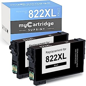 MYCARTRIDGE SUPRINT 822XL Black Ink Cartridge Combo Pack Remanufactured Ink Cartridge Replacement for EPSON 822XL 822 XL T822 T822XL for Workforce Pro WF-3820 WF-4833 WF-4830 WF-4820 Printer 822XL