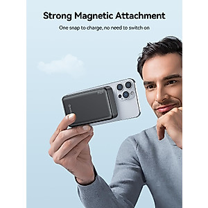 NEWDERY 20000mAh Magnetic Battery Pack, Power Bank PD 20W Fast Charging, Wireless Portable Charger with USB C Cable for iPhone 15/14/13/12/Pro Max/Pro/Plus/Mini and AirPods 3/2/Pro