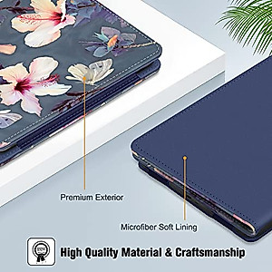 Fintie Folio Case for 6.8" Kindle Paperwhite (11th Generation-2021) and Kindle Paperwhite Signature Edition - Book Style Vegan Leather Shockproof Cover with Auto Sleep/Wake, Blooming Hibiscus