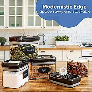 Chef's Path Airtight Food Storage Containers (12 Pack) for Kitchen & Pantry Organization - BPA Free Clear Plastic Containers with Lock Lids for Dry Snacks - Snack Containers with Labels & Marker