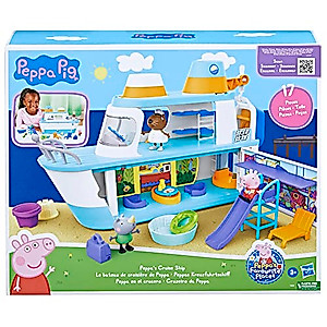 Peppa Pig Cruise Ship, Multilevel Playset with 17 Pieces, Preschool Toys for 3 Year Old Girls and Boys and Up
