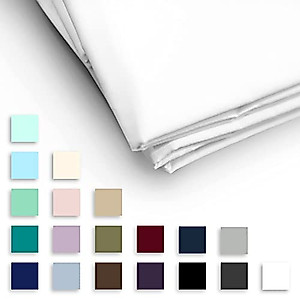 Cathay Home Single Flat Sheet, King (102" x 105"), Cream