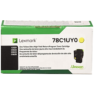 Lexmark 78c1uy0 Return Program Toner, 7,000 Page-Yield, Yellow
