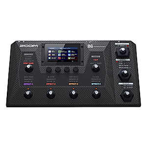 Zoom B6 Bass Multi-Effects Processor with 4 DI Boxes, A/B Switcher, Touchscreen Interface, 100+ Built in Effects, Amp Modeling, IR’s, Looper, & Audio Interface for Direct Recording to Computer