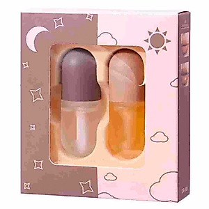 2 Pcs Lip Plumper,Lip Plumper Set,Day&Nigh Lip Plumping Treatments，Natural Lip Plumper and Lip Care Serum, Lip Enhancer for Fuller,Beautiful Fuller, Lip Plumper Gloss,Hydrating & Reduce Fine Lines