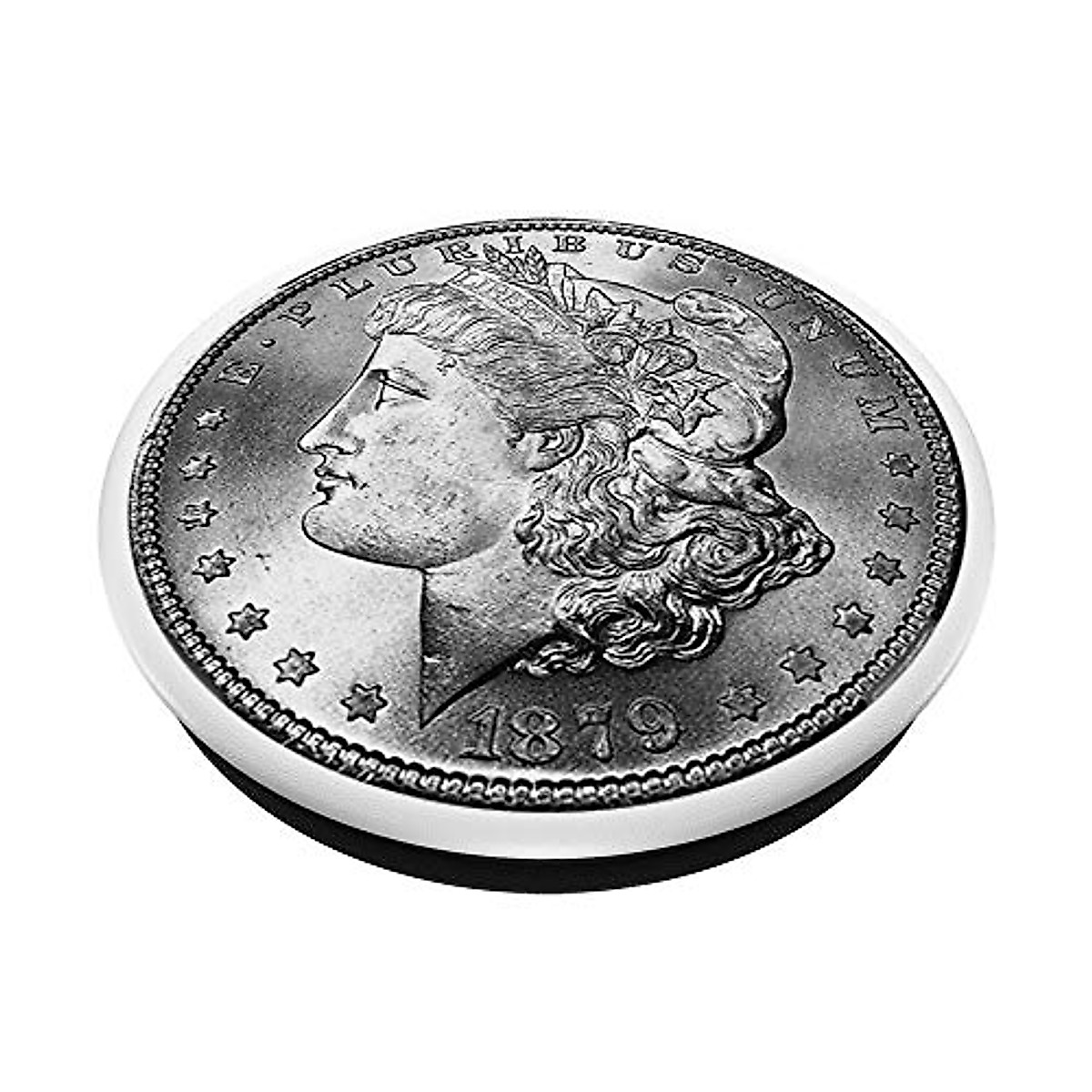 Coin Tees: 1879 Morgan Silver Dollar Design PopSockets Grip and Stand for Phones and Tablets