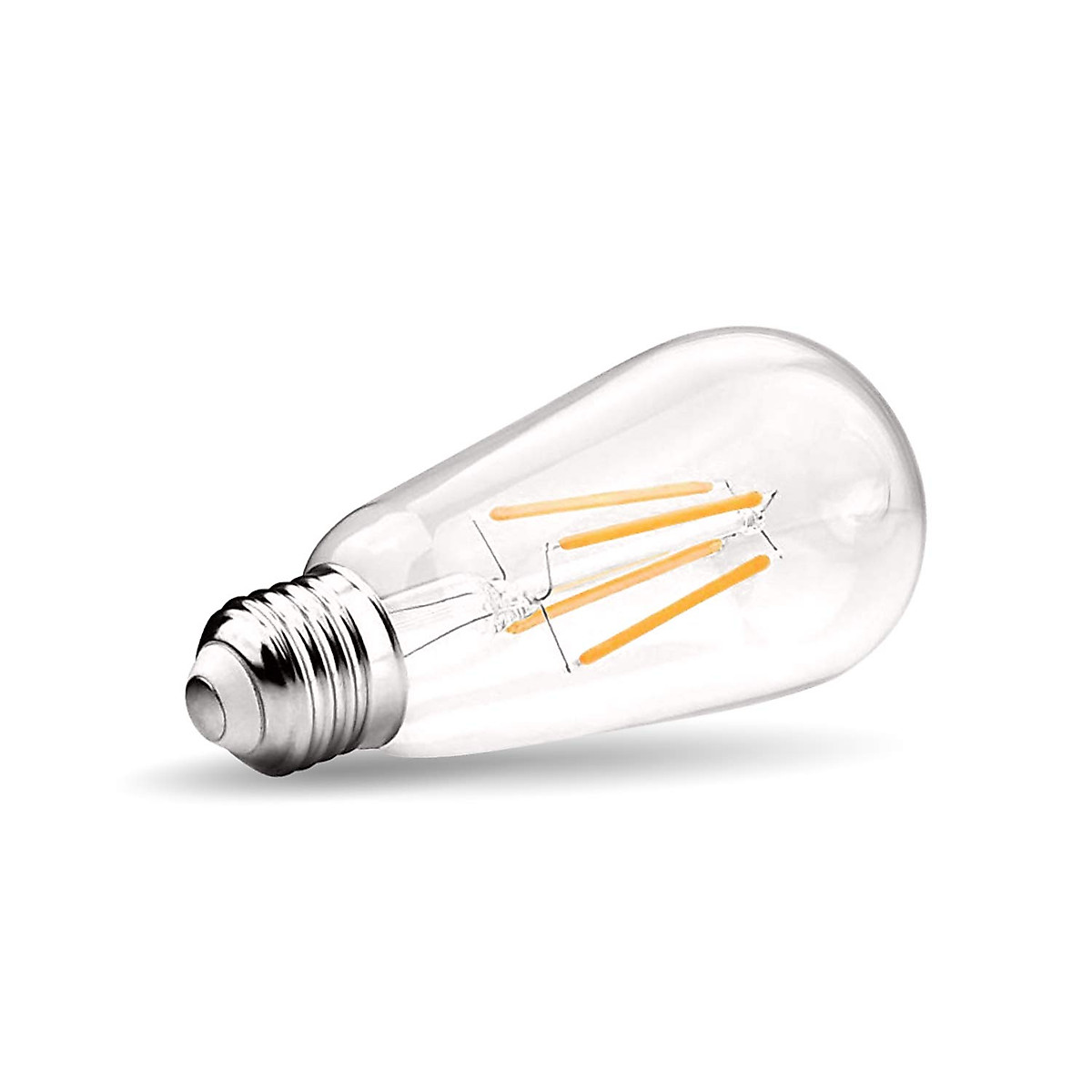 LUXRITE Vintage LED Edison Bulb 60W Equivalent, ST19 ST58, 2700K Warm White, 550 Lumens, Dimmable LED Filament Bulb 5W, Clear Glass, UL Listed, E26 Medium Base (4 Pack)