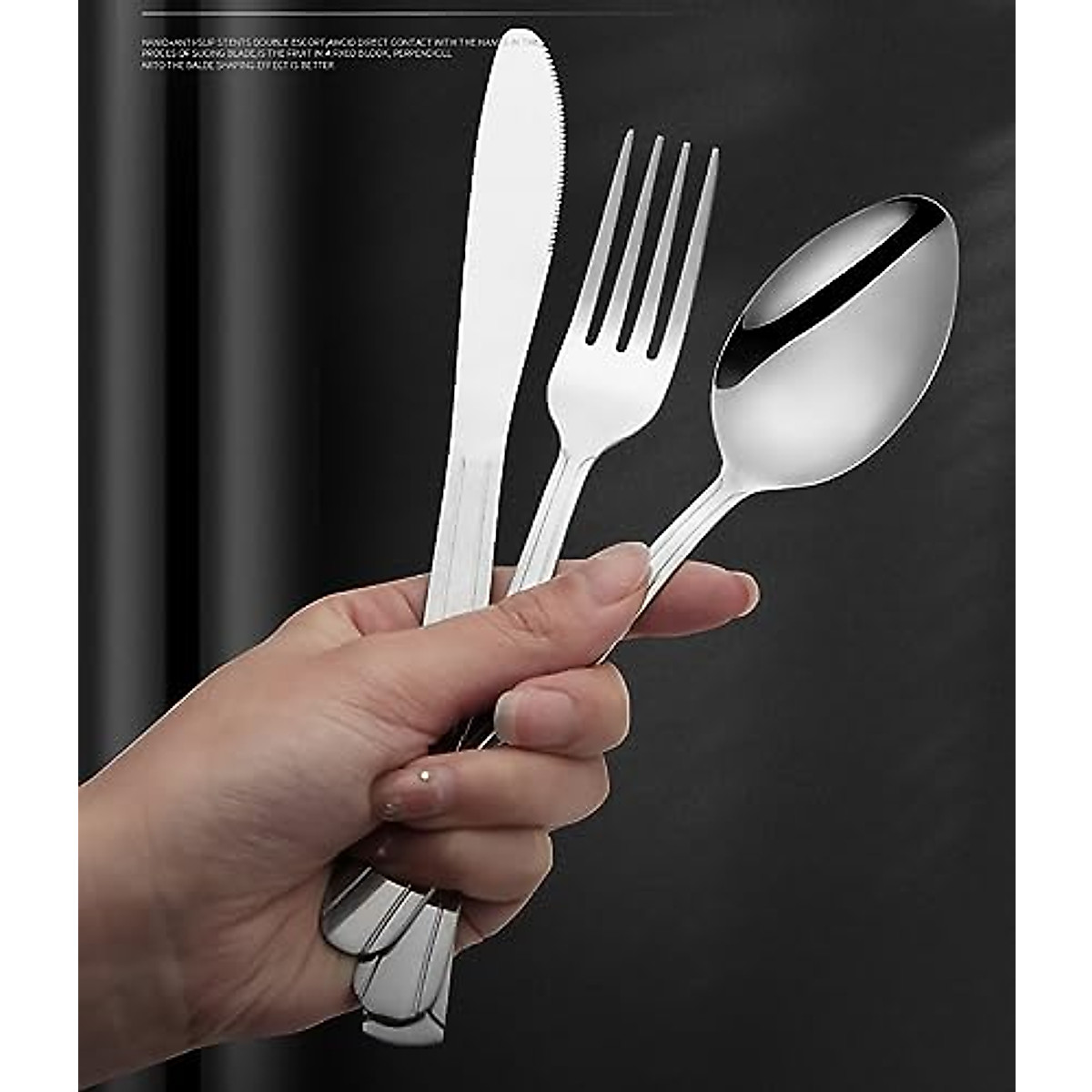 Silverware Set for 12,Stainless Steel Flatware Cutlery Unique Bordered Striped Tableware Utensil Set Knives Forks Spoons,Dinnerware Sets for Party Kitchen Wedding Gifts 48-piece