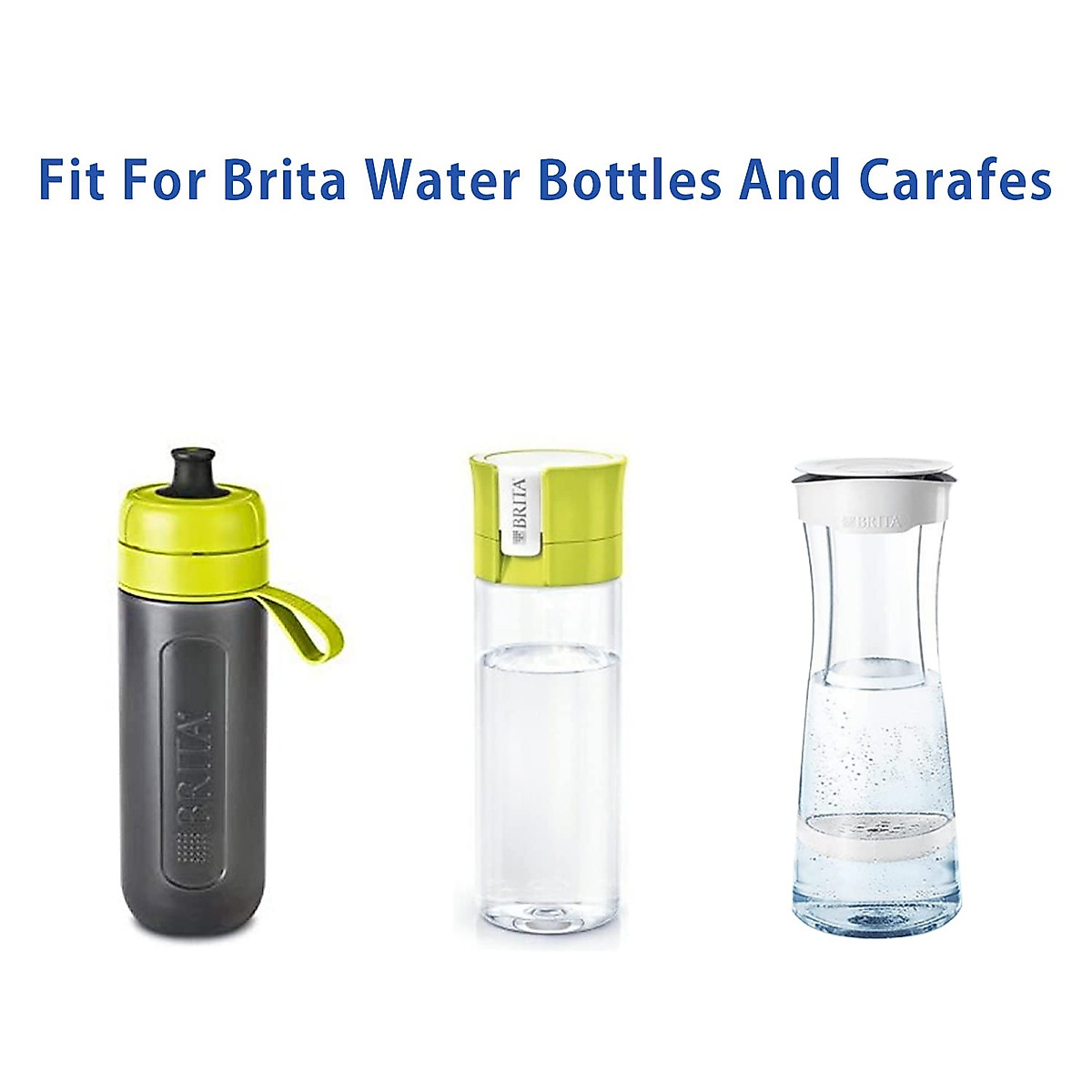 Micro Disc Water Filter Discs for Brita Fill and Go Water Filter Bottles Carafes, Reduce Chlorine, Microparticles and Other Impurities (Pack of 4)