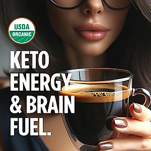 VitaCup Organic Genius Ground Keto Coffee, Increase Energy & Focus w/MCT Oil, Turmeric, B Vitamins, D3, USDA Organic Ground Coffee Medium Dark Roast, Bold & Smooth, 100% Arabica Coffee Grounds, 10 oz
