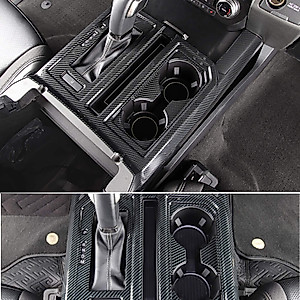 Keptrim for F150 ABS Carbon Fiber Center Console Gear Shift Cup Holder Trim for 2015 2016 2017 2018 2019 2020 Ford F150, 2pcs