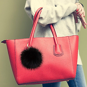 Tatuo DIY Faux Fur Pom Poms Ball with Press Button Removable Fluffy Pompom for Knitting Hats Shoes Scarves Bag Accessories (Neutral Color, 14)