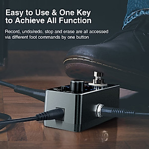 LEKATO Looper Pedal, Guitar Looper Pedal with 9V 0.6A Pedal Power Supply Adapter, Guitar Effect Looper Pedal with SYNC & Tuner Function Looper Pedal for Electric Guitar 3 Loops 18 Minutes Record Time