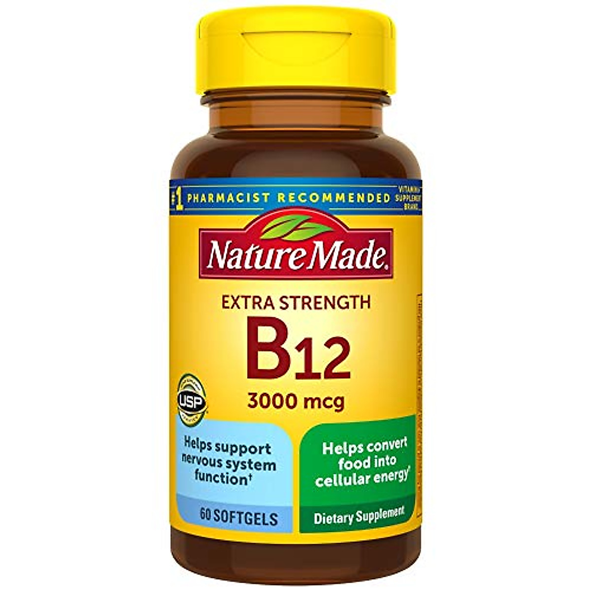 Extra Strength Vitamin B12 3000 mcg Softgels, 60 Count