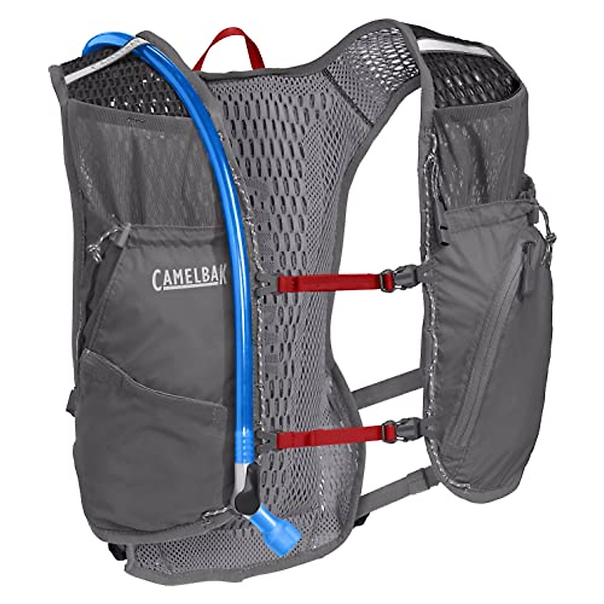CamelBak Zephyr Limited Edition Run Vest with 2L Fusion Hydration Bladder - Heather Grey/Racing Red