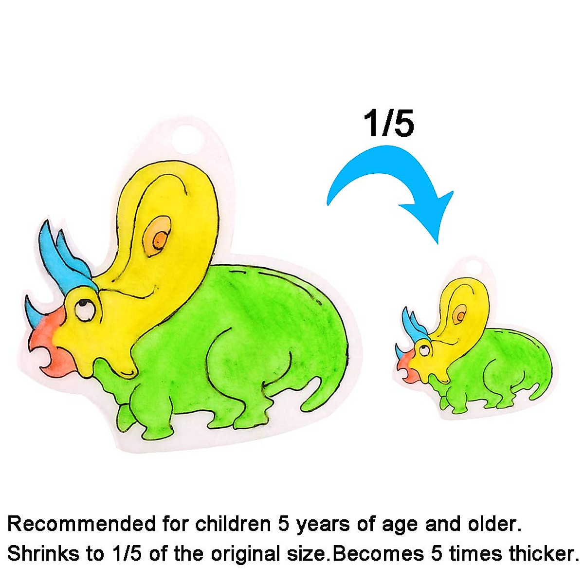 Natonhi Heat Shrink Plastic Sheets Kit 145Pcs Shrink Art Kit Including 20pcs Shrinky Paper Sheets 6pcs Traceable Picture Keychains Accessories- Perfect for Shrink Dink Sheets Crafts Making