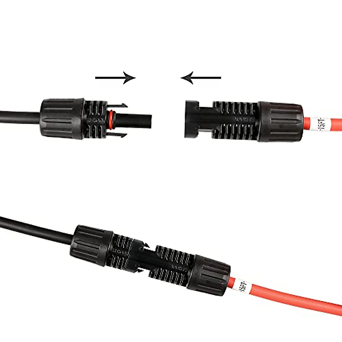 HQST Solar Panel Extension Cable 20 Feet 10AWG with Female and Male Connector Solar Panel Adaptor Kit Tool (20FT Red + 20FT Black)