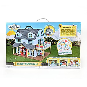 Sunny Days Entertainment Honey Bee Acres Buzzby Farmhouse – 49 Furniture Accessories with 2 Exclusive Figures | 15 Inch Dollhouse Playset | Pretend Play Toys for Kids