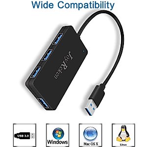 USB 3.0 Hub, JoyReken Ultra Slim 4-Port USB 3.0 Data Hub Portable Super Speed for MacBook, Mac Pro/Mini, iMac, XPS, Surface Pro, Notebook, PC, USB Flash Drives, Mobile HDD, and More[Upgraded]