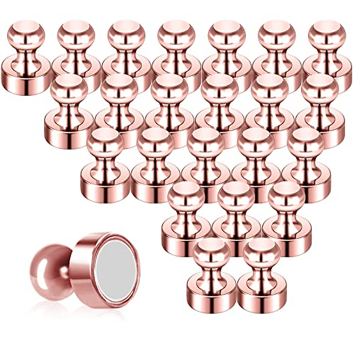 Pack of 24 Rose Gold Refrigerator Magnets Pink Decorative Magnets Small Fridge Magnets Cute Magnets for Whiteboard Office Kitchen Office