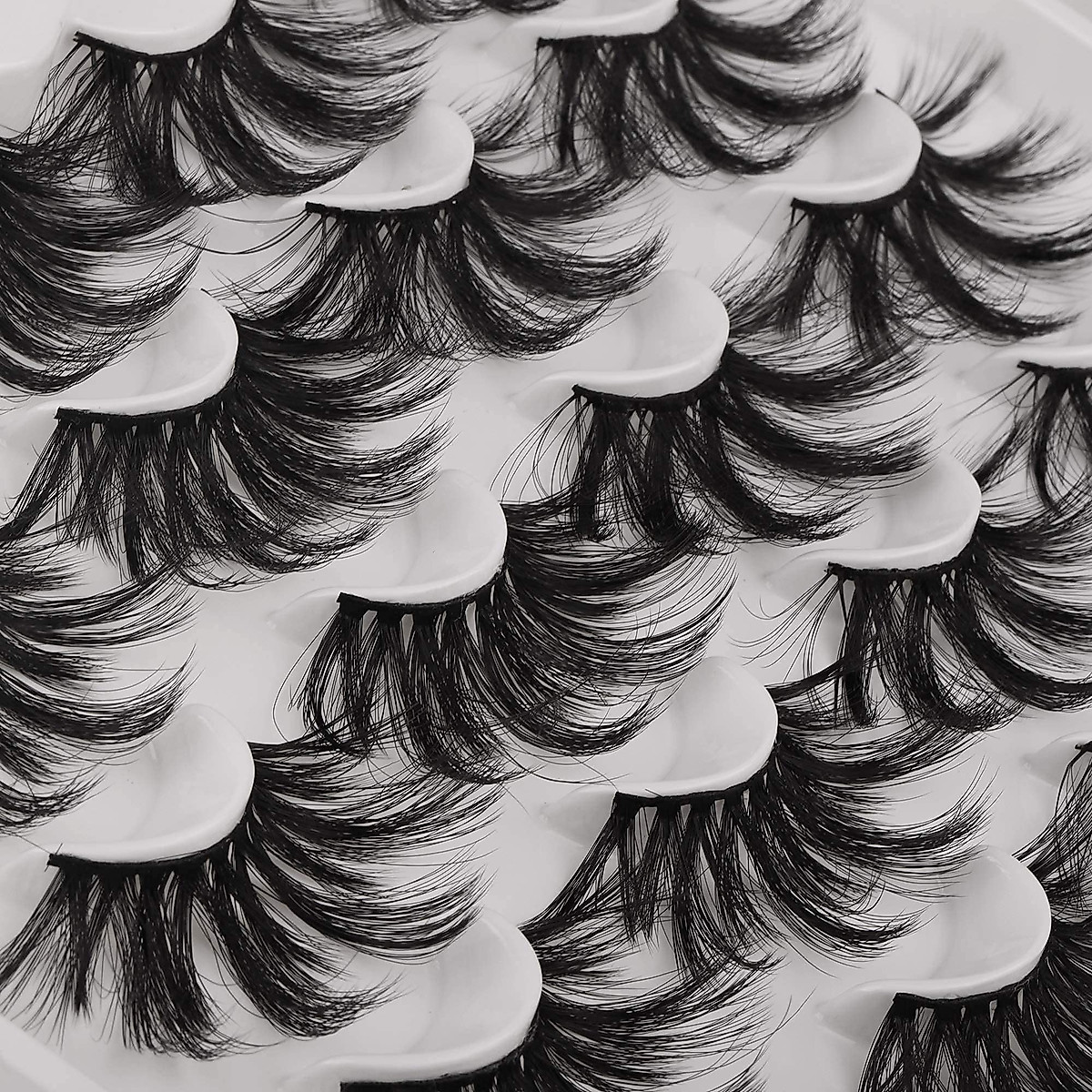 False Eyelashes Mink Lashes 25mm Long Eye Lashes Pack Dramatic 6D Wispy Thick Volume Fake Eyelashes by Geeneiya (2 Styles Mixed)