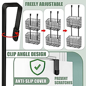 3 Pack Over The Cabinet Door Organizer, Over Doors Wall Mounted Hanging Baskets Organizing for Cutting Board Foils Cookie Sheet and plate, Metal Storage Holder Rack for Kitchen Bathroom Pantry