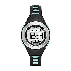 Skechers Women's Tennyson Digital Chronograph Watch, Color: Silver/Black, Mint Green (Model: SR2020)