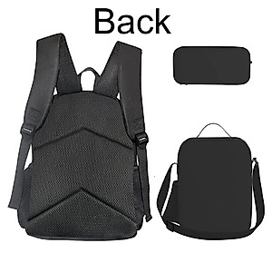 Bulopur Soccer Love Personalized Name & Number Boys Girls Backpack Set Student School Bookbag 3 Set Lunch Bag Pencil Case Fashion Daypack