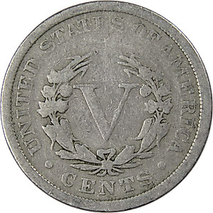 1902 Liberty Head V Nickel 5 Cent Piece AG About Good 5c US Coin Collectible