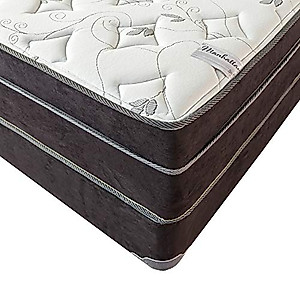Nutan 12" Queen Size Mattress and Box Spring - Euro Top Firm Foam Encased/Orthopedic Support for A Restful Night, No Assembly Required 59x79