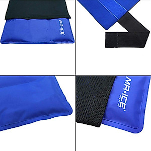 Large Gel Ice Pack Wrap - Ice Packs for Injuries Reusable Cold Pack Compress for Swelling, Sprains, Bruises - Large Hot and Cold Therapy for Hip, Back, Shoulder, Knee Replacement Surgery - 11" x 14"