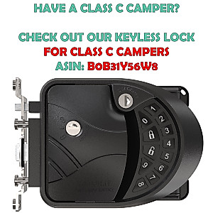 RV Keyless Entry Door Lock | LATCH.IT RV Door Lock Keyless Entry | All Metal Keyless RV Door Lock | Keyless Locks w/ 2 Fobs | Sealed Electricals Unlike Competition! | Only Fits 2.75" x 3.75" Lock Hole