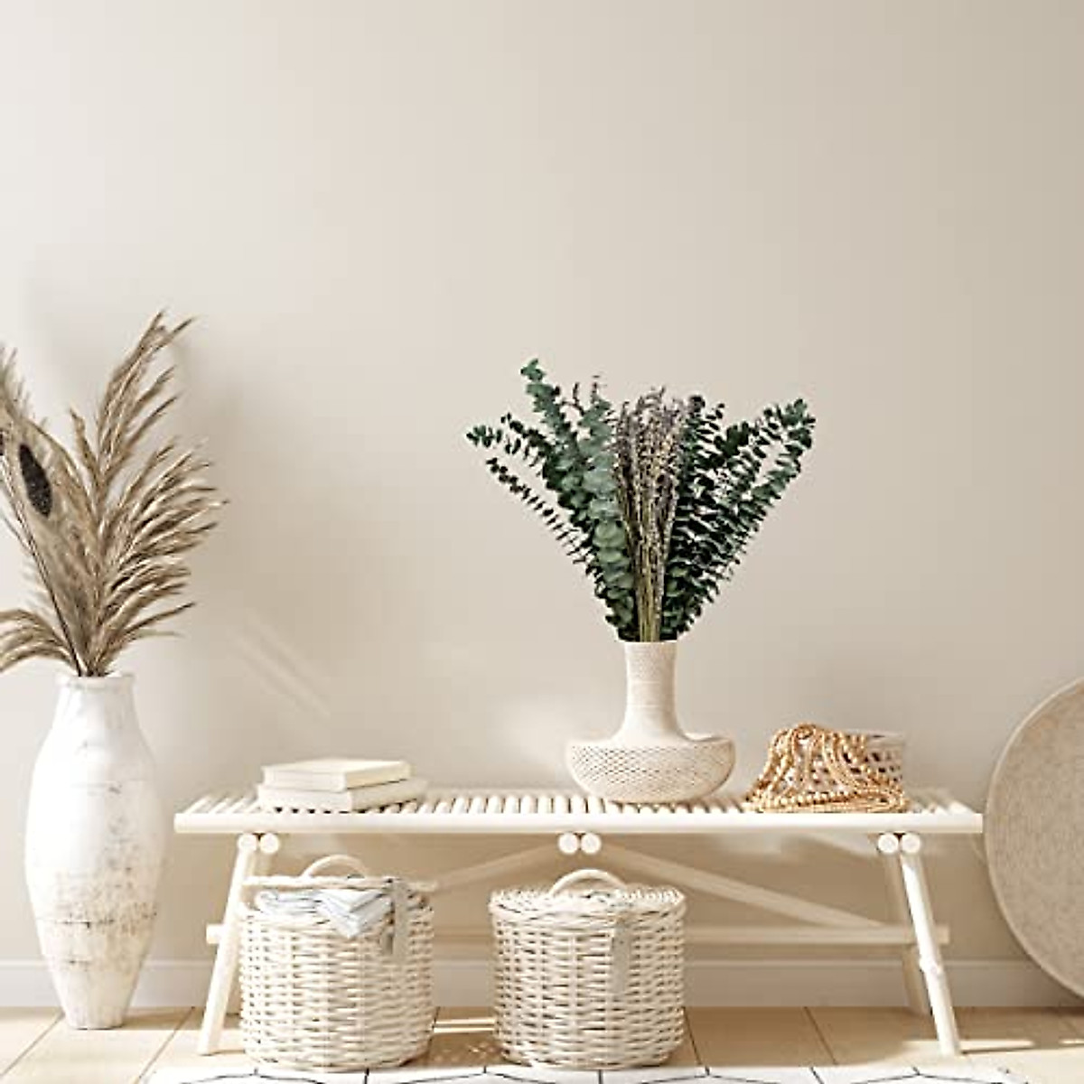 125 PCS Preserved Dried Eucalyptus Stems Bundles with Dried Lavender for Shower, 17'' Natural Shower Eucalyptus Leaves Hanging Lavender Shower Plants for Home Spa Fragrance Aromatherapy Bathroom Decor