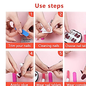 LoveOurHome 240pc Almond Press on Nails Flower Swirl Butterfly 10 Designs Medium Pointed Acrylic French Tips Full Cover Gel Fake Nails Reusable Artificial Fingernails for Women Girls Kids